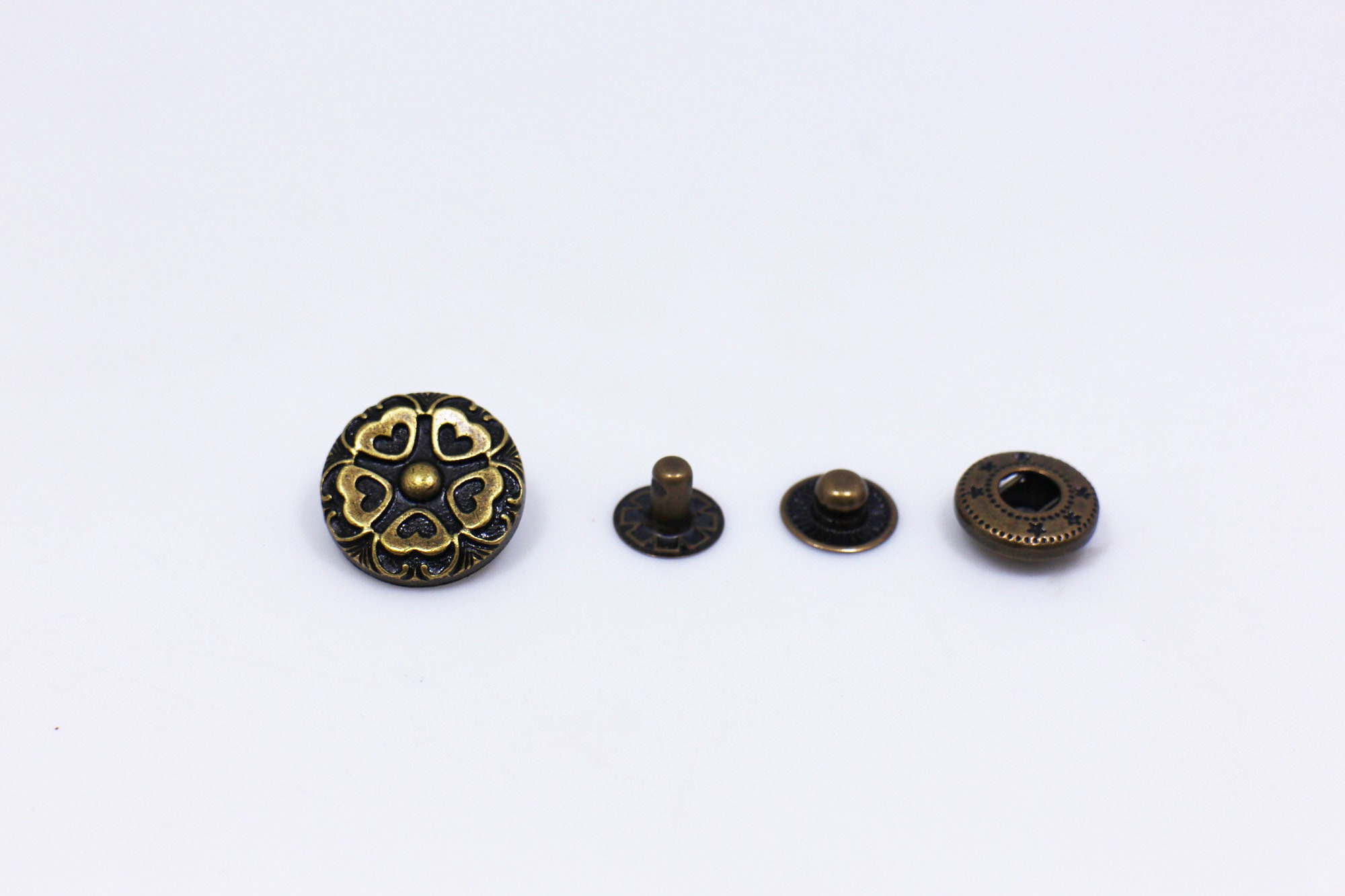 Flower Snap Fastener Floral Shape Snap Button Antique Bronze - Etsy