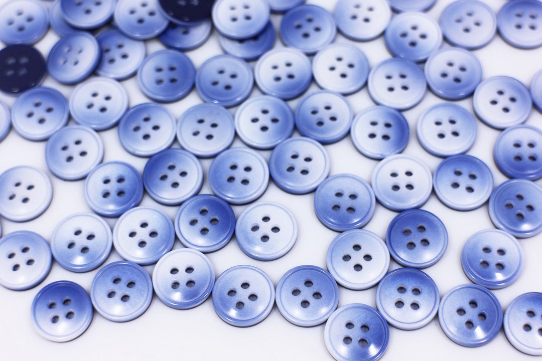 Blue Ombre Button, Blue and White Color, Four Holes, for Sewing Blouse ...