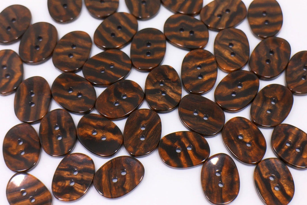 Brown Marble Pattern Buttons, Irregular Shapes, Black and Brown Color ...