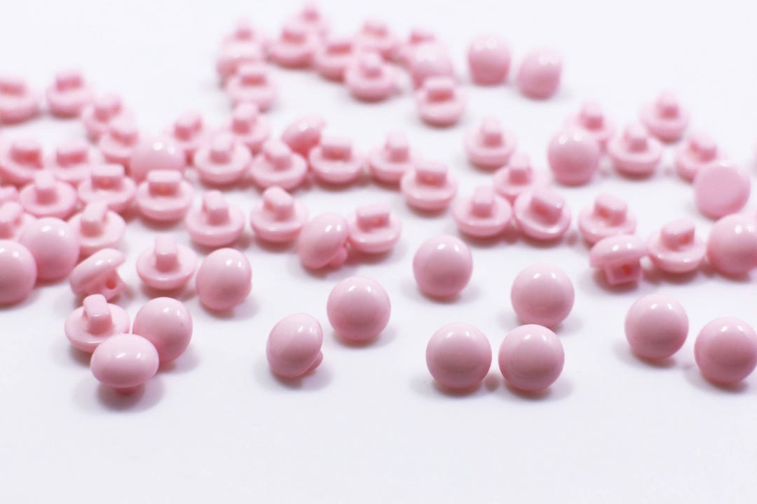 Light Pink Shank Buttons, Pale Pink Color, Round Mushroom Shaped ...
