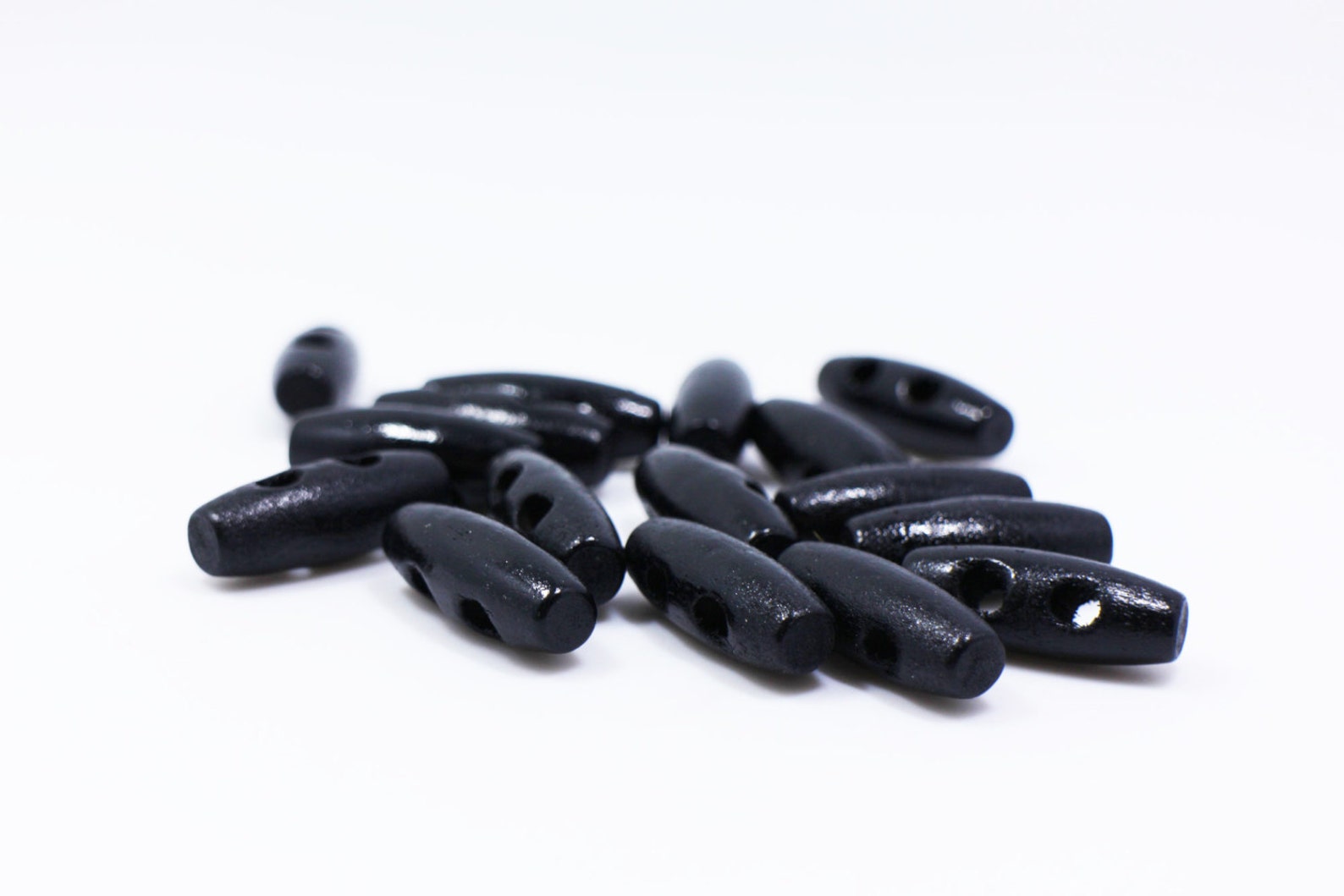 Tiny Black Oval Wooden Toggle Button Children Toggles Mini | Etsy