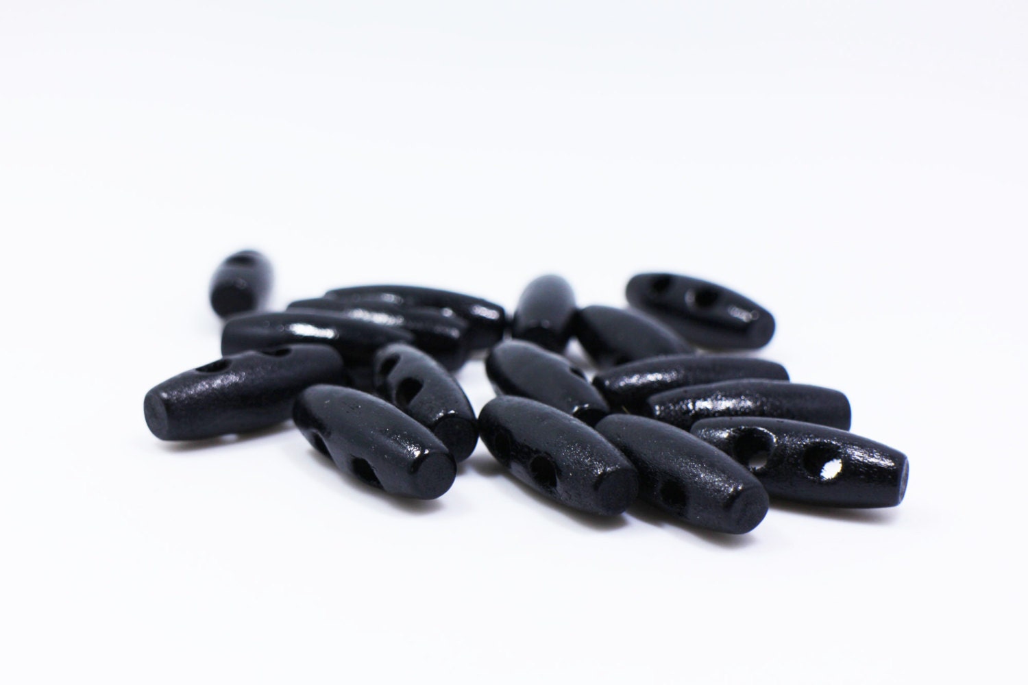 Tiny Black Oval Wooden Toggle Button, Children Toggles, Mini Toggles ...