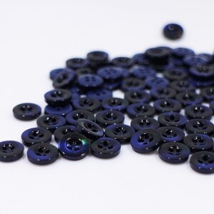 Dark Blue Buttons, Small Blue Buttons, Four Holes Buttons, Raised Edge ...