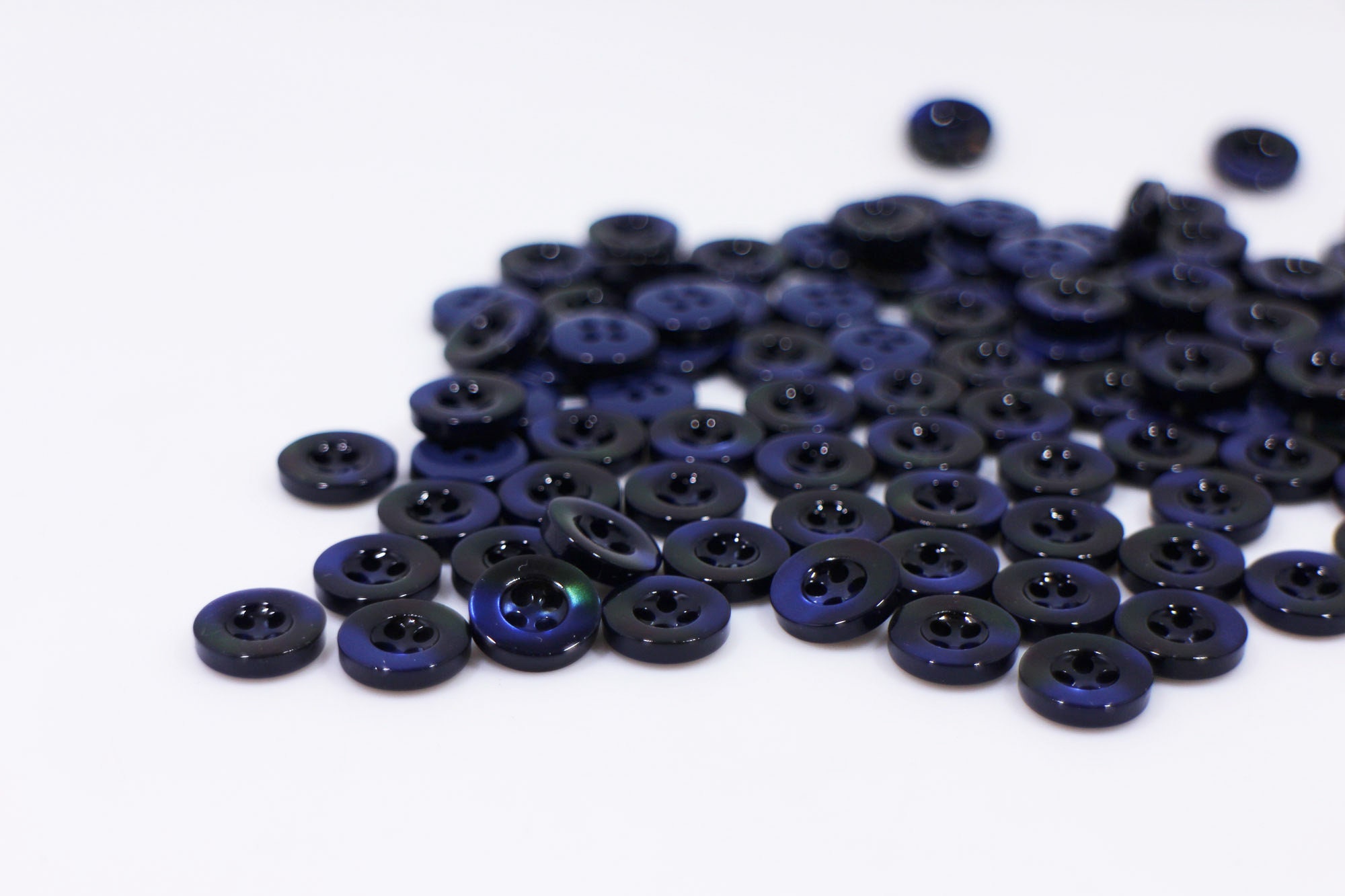 Dark Blue Buttons, Small Blue Buttons, Four Holes Buttons, Raised Edge ...