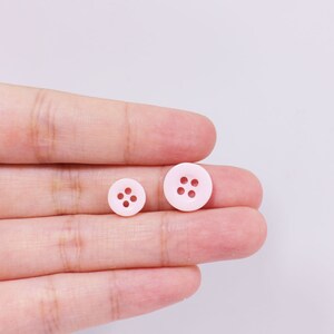 50 Pale Pink Buttons, Made of Resin, Four Holes, Raised Edge, Round ...