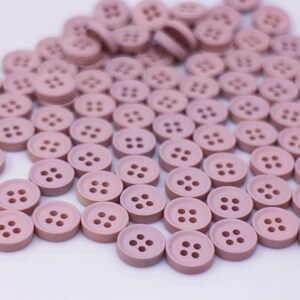 Matte Light Pink Buttons, Pastel Pink Solid Color, Four Hole, Thin ...