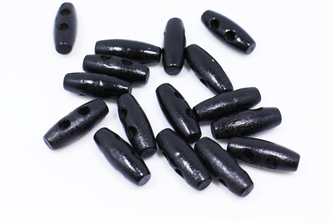 Tiny Black Oval Wooden Toggle Button, Children Toggles, Mini Toggles ...