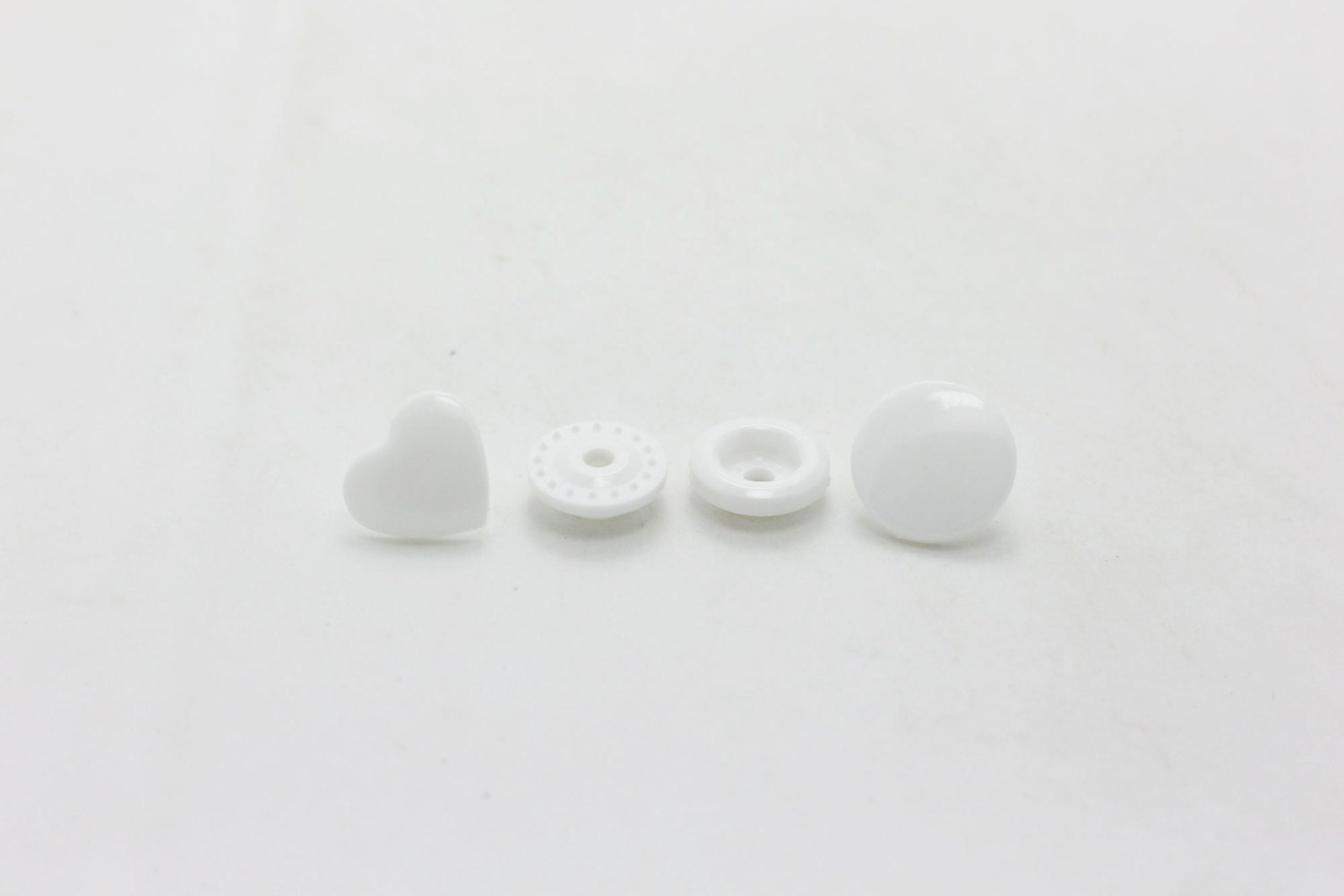 Heart Shape Snap Fastener, Black and White, Snap Button, Press Stud ...