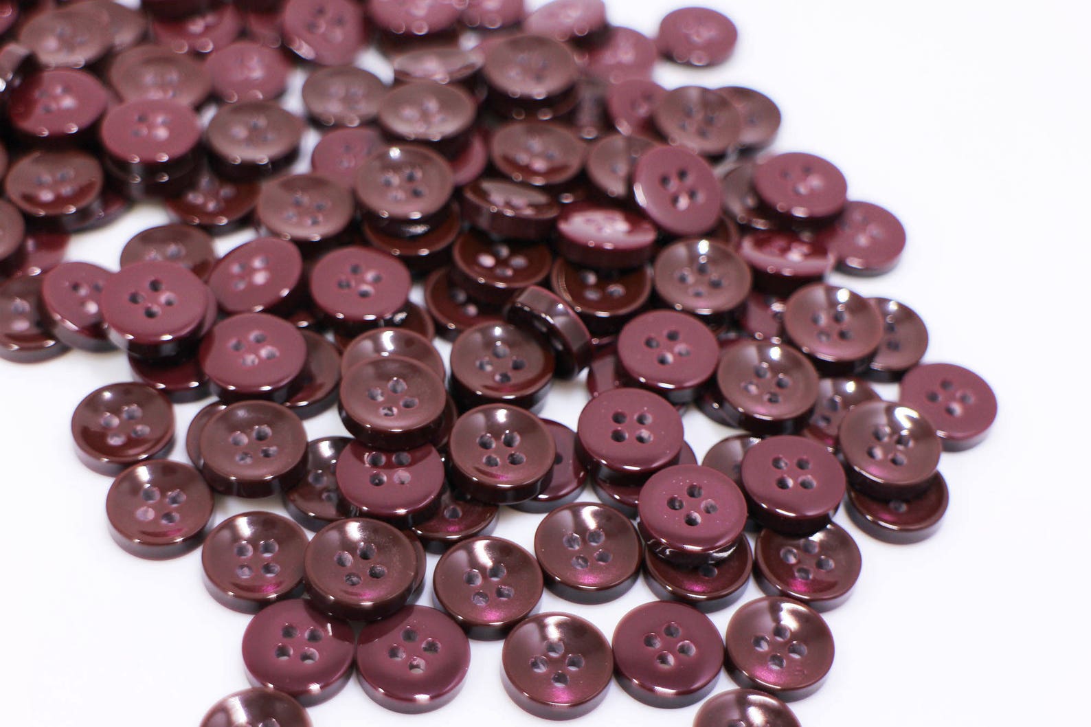 Dark Red Buttons, Wine Red Burgundy Color, Bowl Shape, Four Holes ...