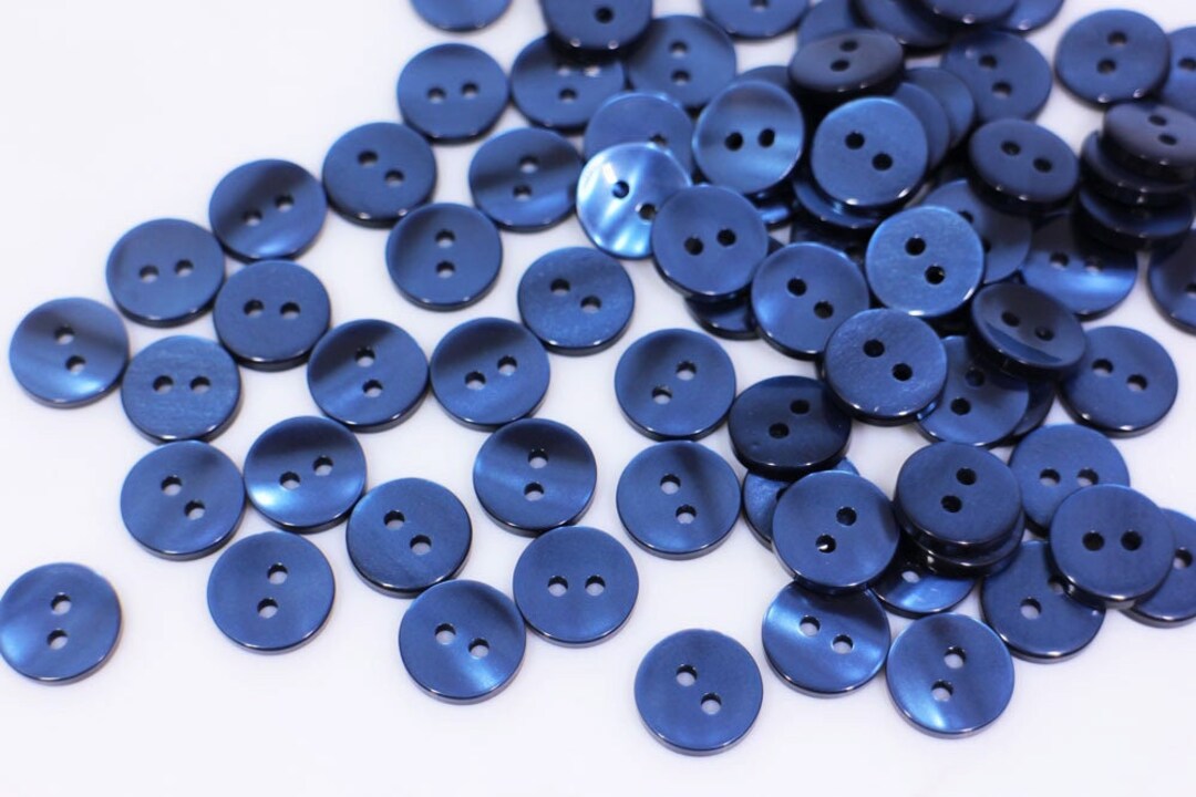 Dark Blue Buttons, Shiny Finish, Royal Blue Color, Bowl Shaped, Two ...