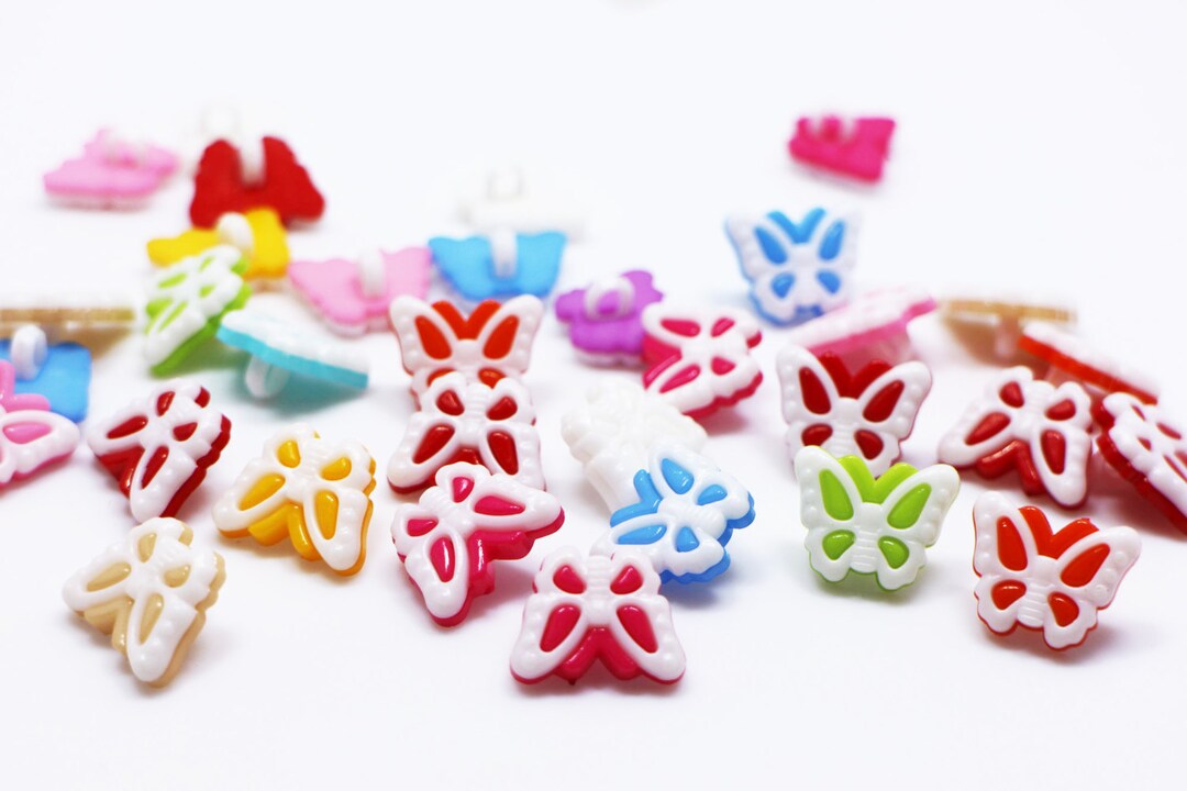 Butterfly Shank Buttons, Made of Plastic, for Children Sweater ...