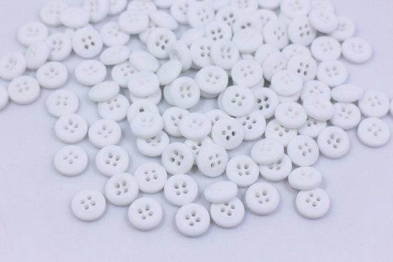 Tiny Matte White Buttons Bowl Shaped Buttons Resin Buttons - Etsy UK