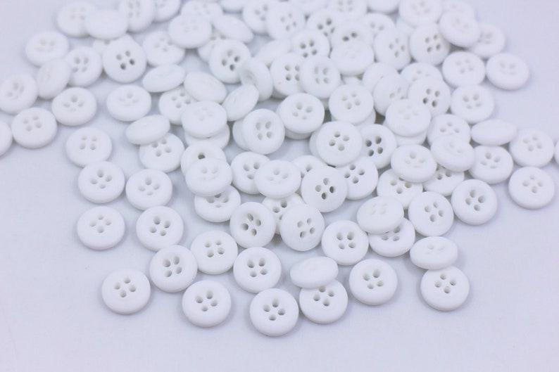 Tiny Matte White Buttons Bowl Shaped Buttons Resin Buttons - Etsy