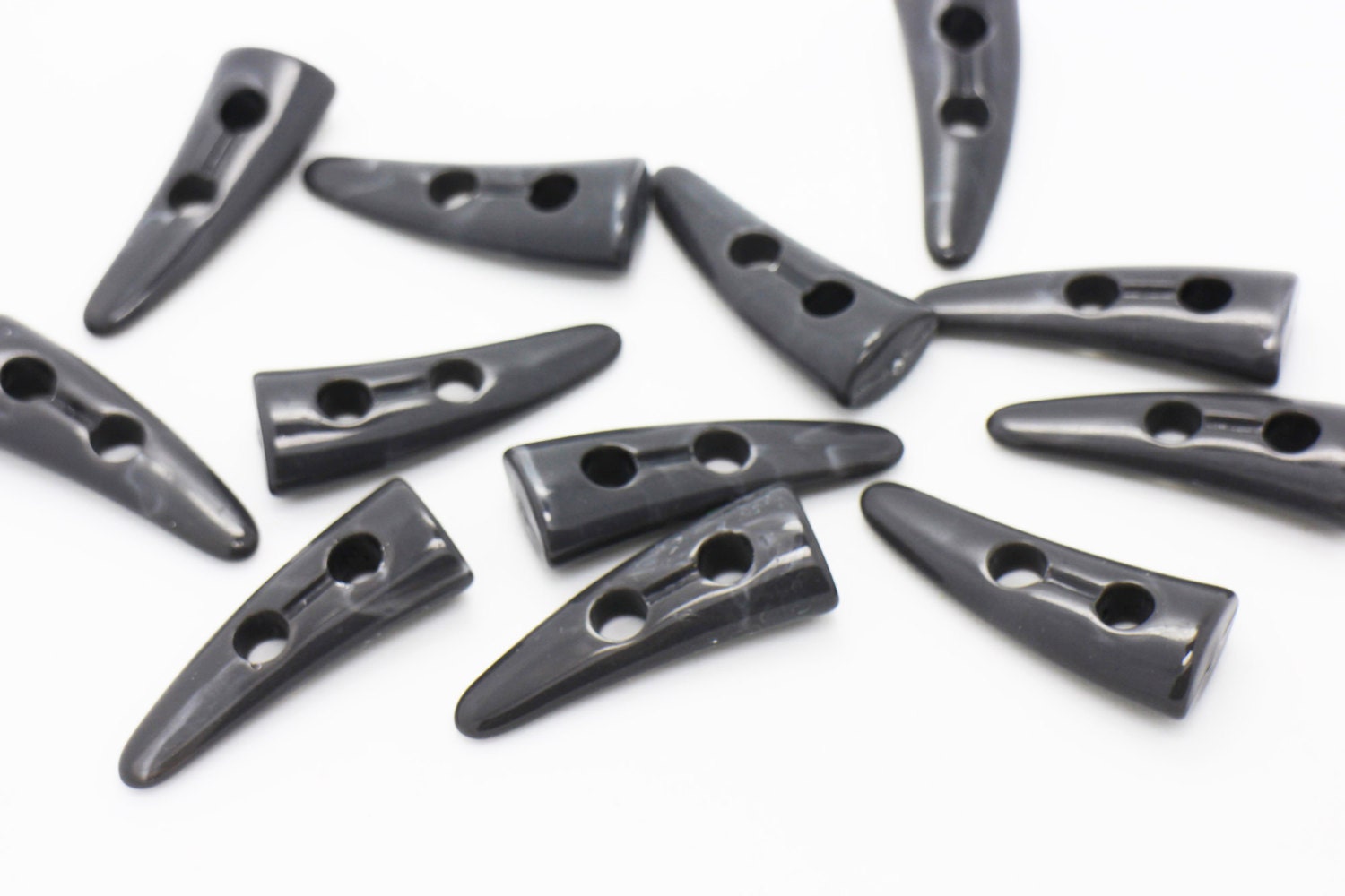 Dark Grey Toggle Button Made of Resin Two Holes for Winter - Etsy