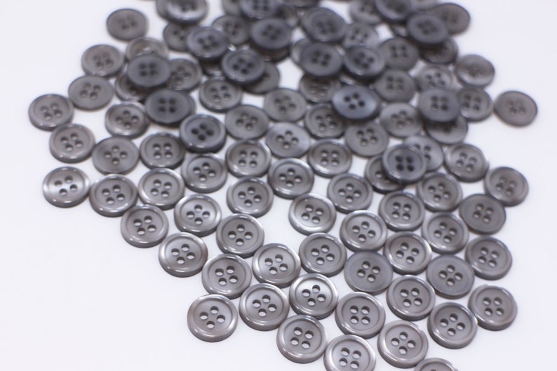 Grey Buttons, 50 Pieces, Small Gray Resin Buttons, Four Holes Buttons ...