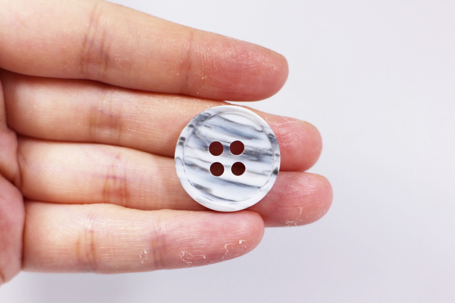 White Marble Pattern Button White And Black Button Stylish | Etsy