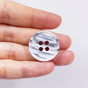 White Marble Pattern Button, White and Black Button, Stylish Button ...