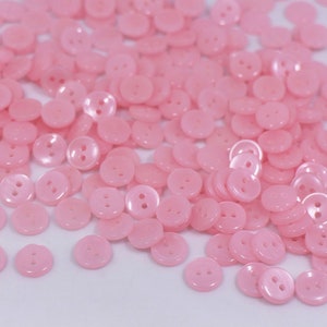Extra Small Pastel Pink Button, Shiny Finish, Mini Tiny Size, Light ...