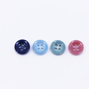 Dark Blue Buttons, Shiny Deep Blue Buttons, Four Holes Resin Sewing ...