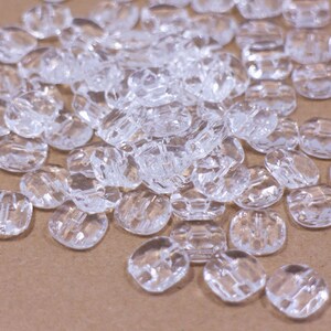 Square Shaped Clear Acrylic Shank Buttons, Tunnel Shank, Transparent ...