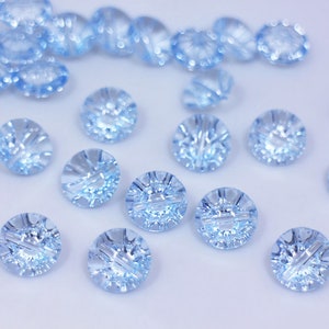 Light Blue Acrylic Shank Buttons, Clear Transparent, Mushroom Shaped ...
