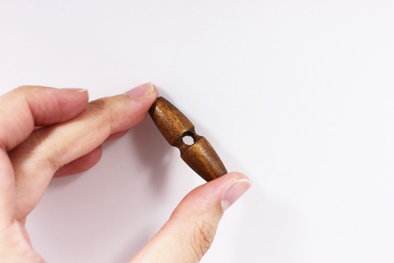 Brown Wooden Toggle Button One Hole for Winter Trench Coat - Etsy