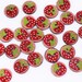 Strawberry Coconut Shell Button Pink Strawberry Button - Etsy