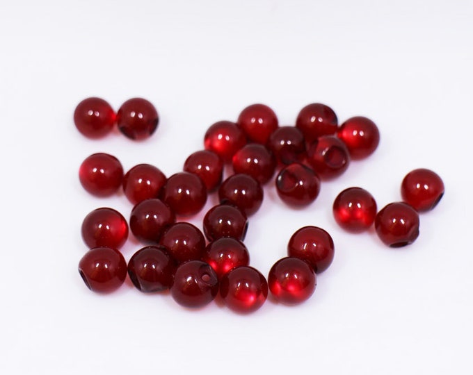 Dark Red Ball Shaped Shank Buttons, Sphere Shape, Burgundy Red Color ...