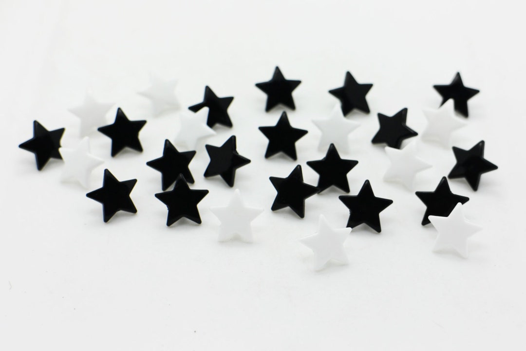 Star Shape Snap Fastener, Black and White, Snap Button, Press Stud ...
