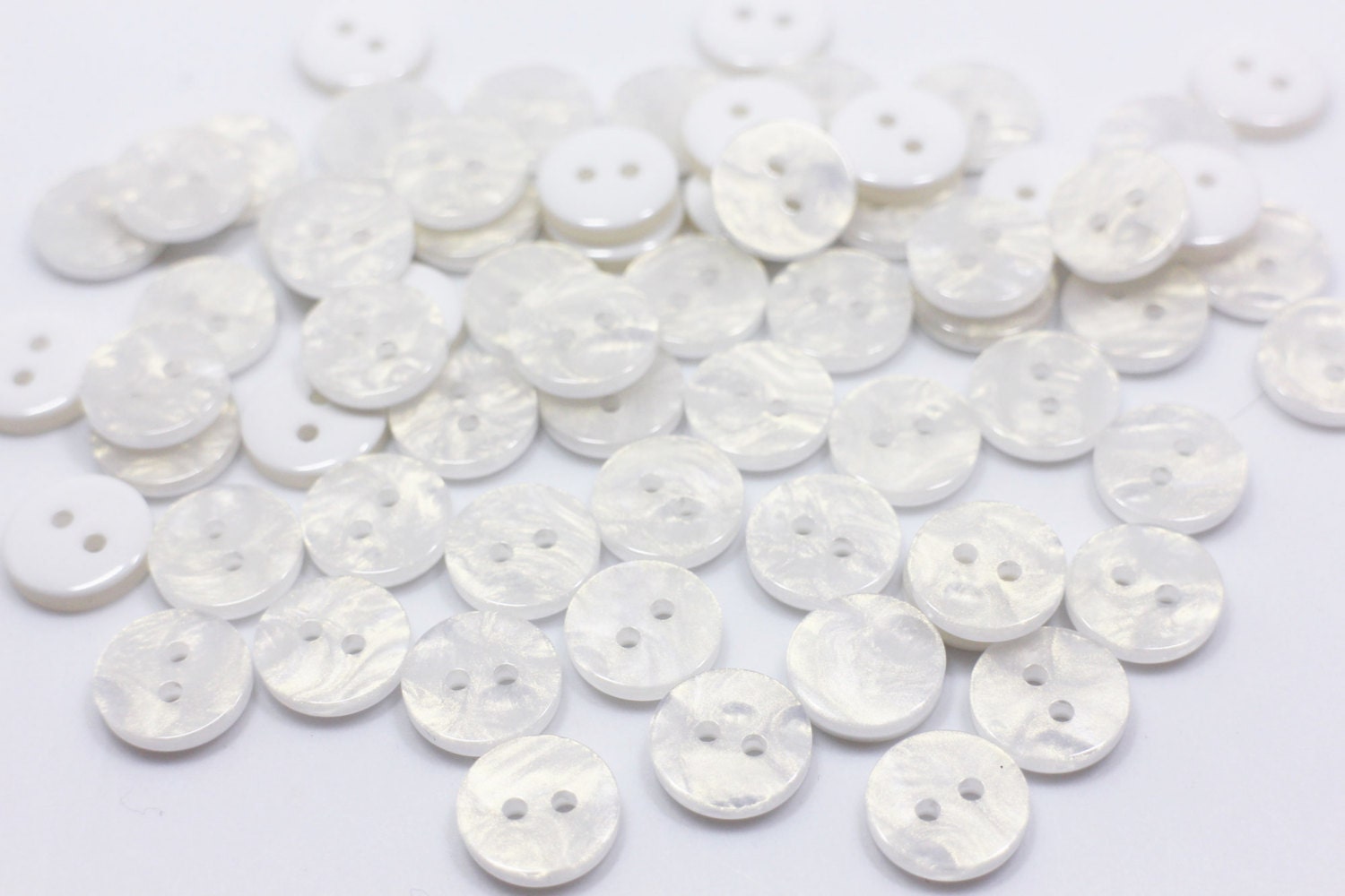 Pearl White Shiny Button Shell Looking Resin Button Shirt | Etsy