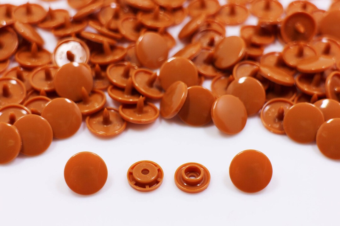 Brown Snap Fastener, Size T5, Brown Snap Buttons, Round Shaped Press ...