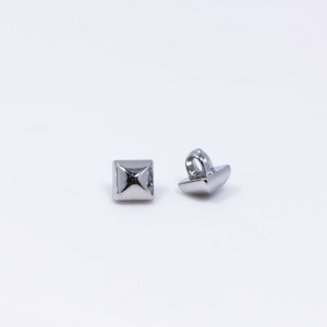 Mini Silver Square Rivet Shank Button, Made of ABS Plastic, Pointy Top ...
