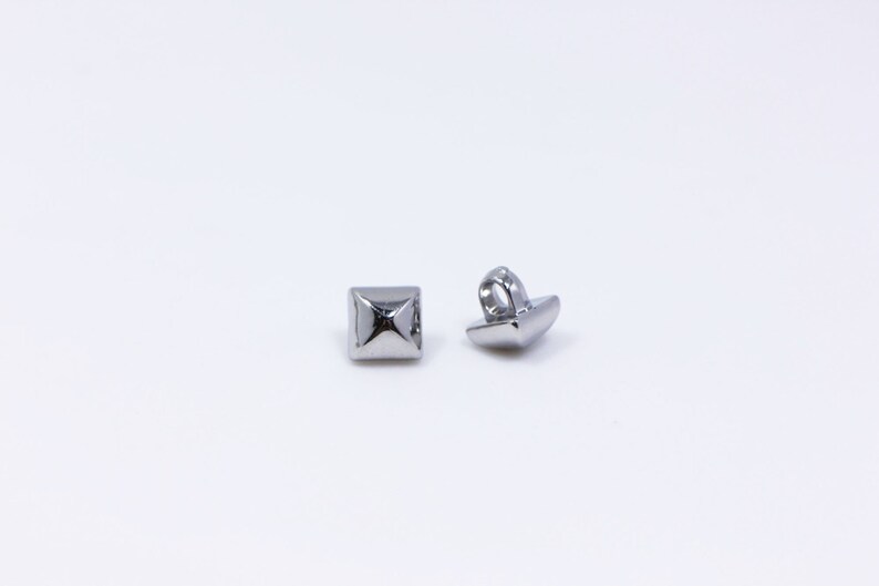 Mini Silver Square Rivet Shank Button Tiny Silver Pointy | Etsy