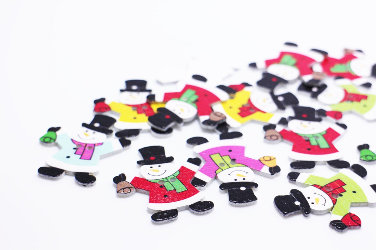 Snowman Button Christmas Button Cartoon Xmas Button - Etsy