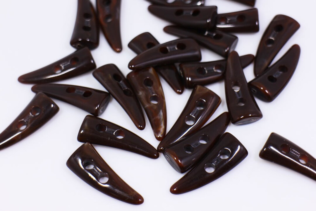 Dark Brown Toggle Button, Marble Pattern, Two Holes, for Making Duffel ...