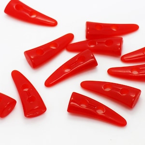 Red Toggle Button, Bright Red Color, Two Holes, for Sewing Winter ...