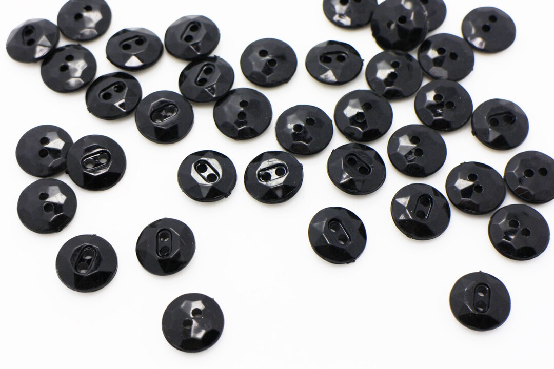 Black Acrylic Shiny Buttons, for Sewing Blouse Dress Cardigan ...