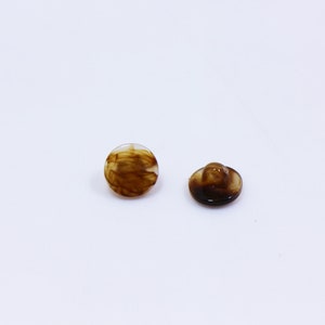 Brown Marble Pattern Shank Buttons, Round Flat Top, Brown and Clear ...