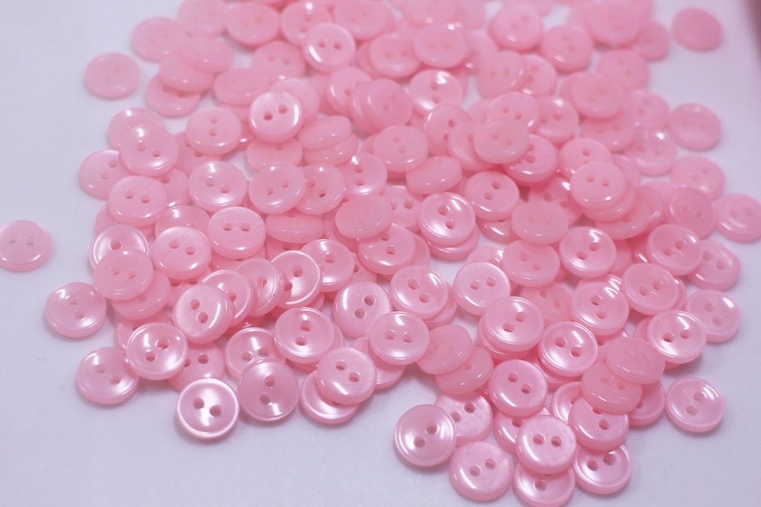 Extra Small Pastel Pink Button, Shiny Finish, Mini Tiny Size, Light ...