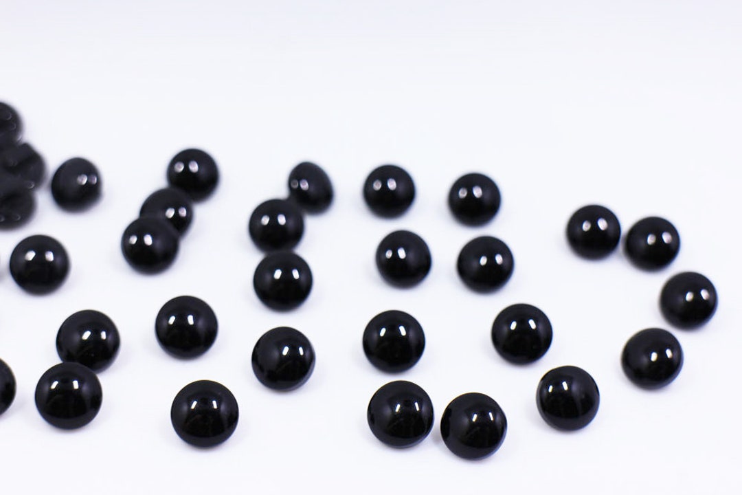 Black Shank Button, Small Size, Solid Color, Mushroom Shaped, for ...