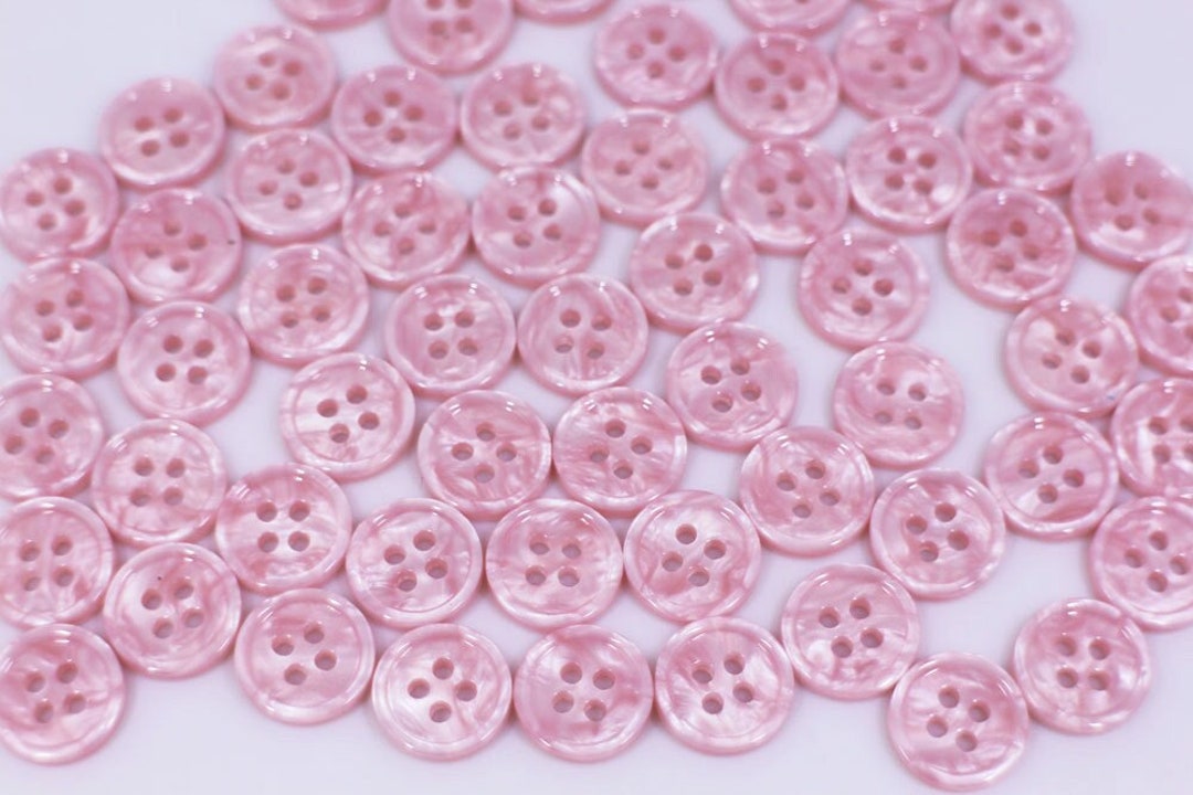 Light Pink Shell Looking Buttons, Four Holes, for Sewing Blouse Shirt ...