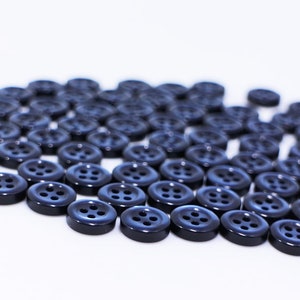 Dark Blue Buttons, Shiny Raised Edge Button, Four Holes Sewing Buttons ...