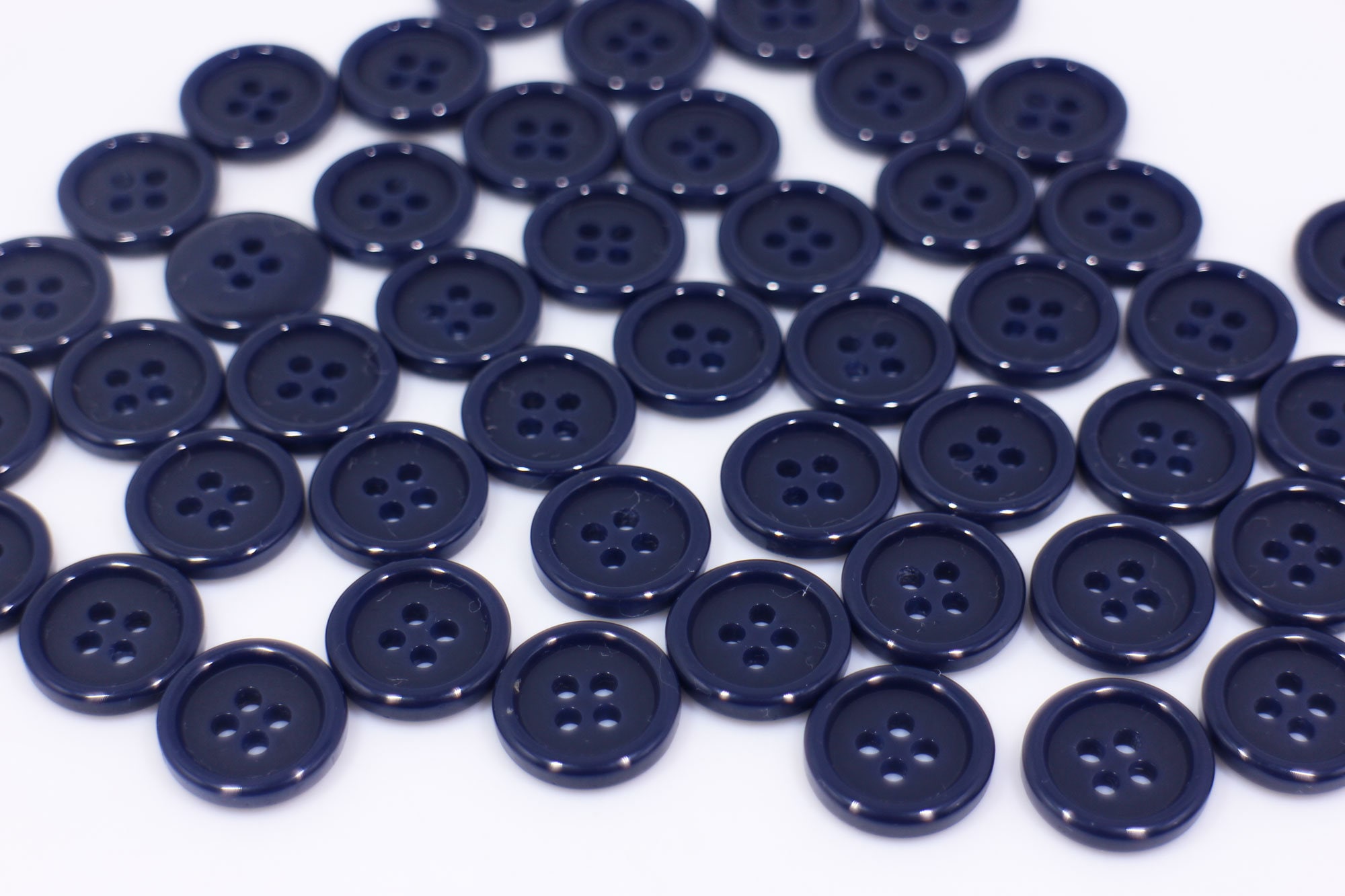 Dark Blue Button Deep Blue Color Glossy Finish Four Holes - Etsy