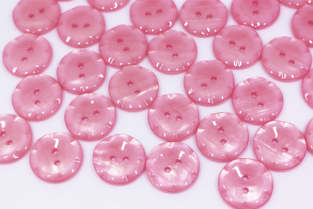 Pink Flower Buttons, Floral Shaped, Two Holes, Large Size, for Sewing ...