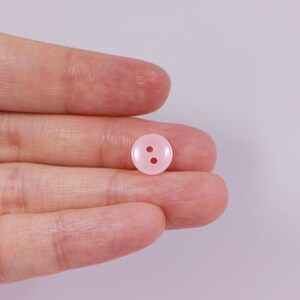 Extra Small Pastel Pink Button, Shiny Finish, Mini Tiny Size, Light ...