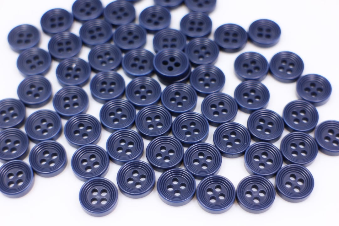 Matte Dark Blue Buttons, Deep Blue Color, Four Holes, No Shine, Stylish ...