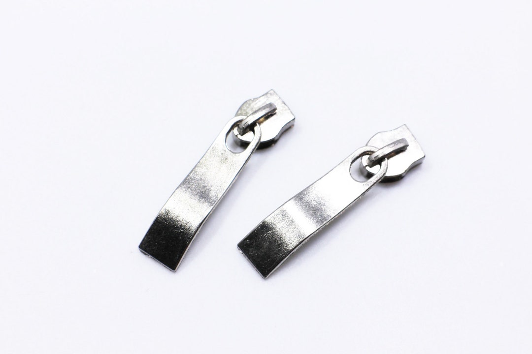 Long Wave Zipper Pull, Zipper Slide, Nickel Finish Zippers, Silver Zip ...