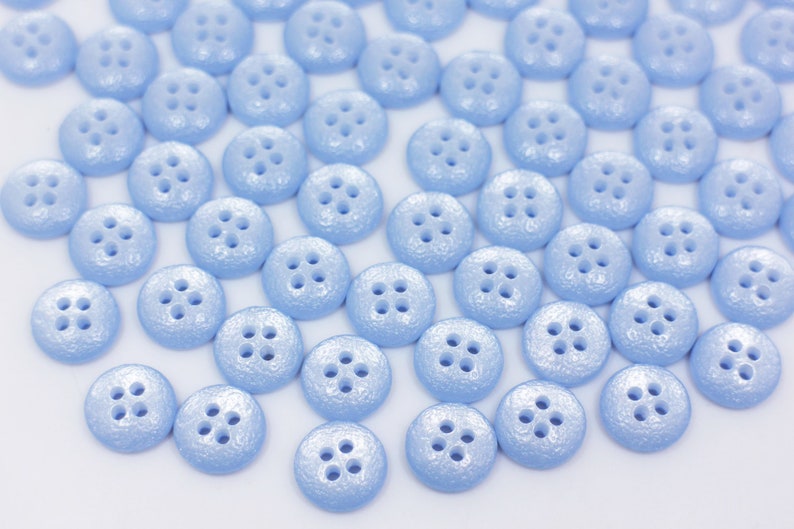 Shiny Light Blue Button Pastel Blue Textured Button Four | Etsy