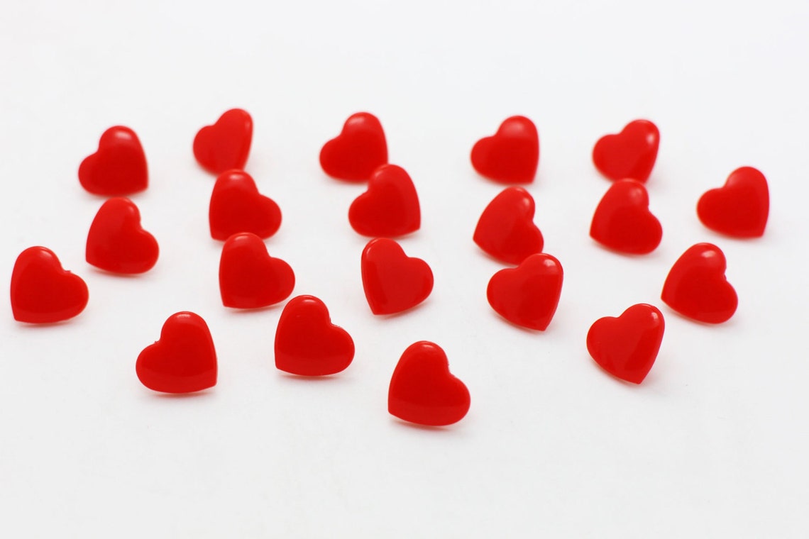 Heart Shape Snap Fastener, Bright Red, Snap Button, Press Stud, Baby ...