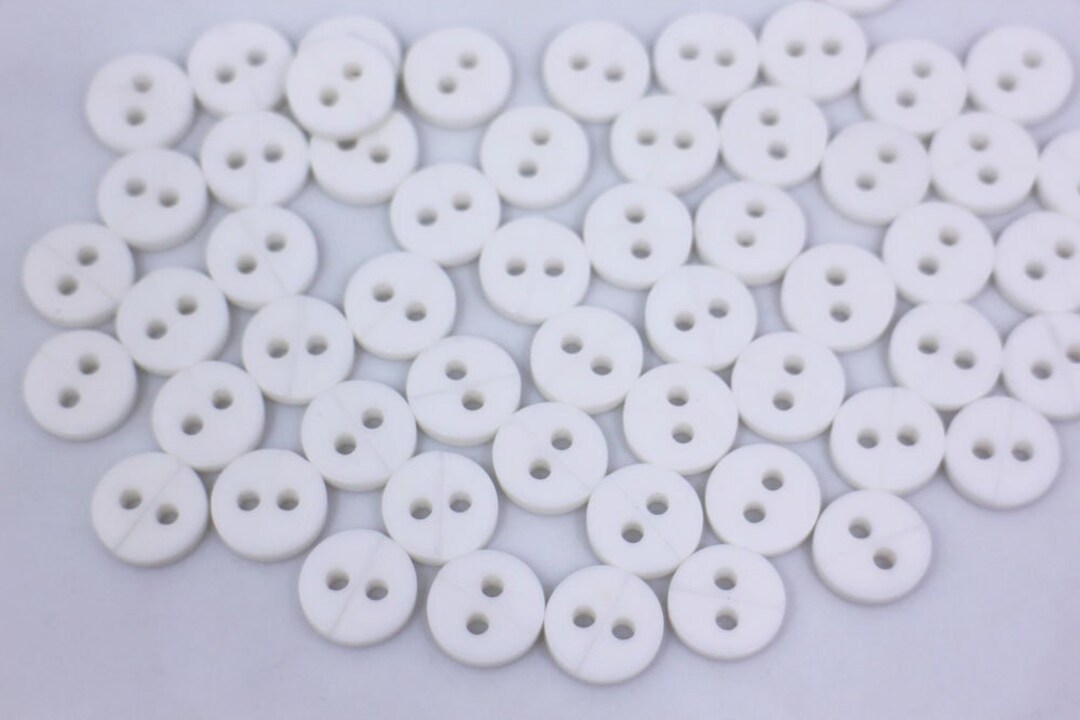 White Striped Buttons, Matte White Color, Two Holes, for Sewing DIY ...